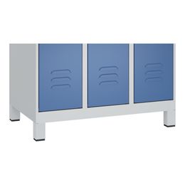 C+P Spind Classic PLUS, F&uuml;&szlig;e, 1 Abteil, 1950x250x500mm, 7016/7016 Verschluss Sicherheits-Drehriegel 3 Garderobenhaken ; C + P M&ouml;belsysteme (080010-19|S10012)