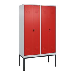 C+P PSA Doppel-Spind Classic PLUS, Gestell, 4 Abteile, 2120x1200x500mm, 7035/302 Verschluss Sicherheits-Drehriegel ; C + P Möbelsysteme (0800327-40P|S10002)