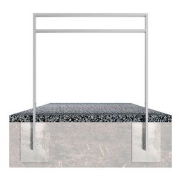 Schake Anlehnb&uuml;gel aus Vierkantrohr 80x20mm, Breite: 1000mm Gesamth&ouml;he:1200 mm + Querholm (kleiner Abstand), beschichtet (459_110B)