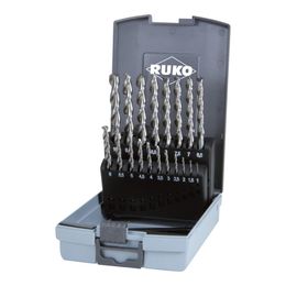 Ruko Spiralbohrersatz DIN338 Typ N TL 3000 D.1-10x0,5mm HSS 19tlg.Ku.-Kassette (258214RO)