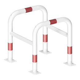 Schake S&auml;ulenschutz zum Einbetonieren, Breite: 600mm x: 600mm, H&ouml;he &Uuml;berflur: 650mm, weiss rot (465_066B)