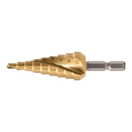 KS Tools 1/4" HSS-TiN Stufenbohrer-Bit,Ø 4-12mm, 9 Stufen (330.2384)