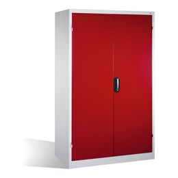 C+P Schwerlastschrank mit Dreht&uuml;ren, 4 B&ouml;den und 3 Sch&uuml;be, H1950xB1200xT600mm Front Rubinrot Korpus Lichtgrau ; C + P M&ouml;belsysteme (8932-523|S10109)