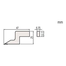 MITUTOYO Hartmetallbest&uuml;ckte Anrei&szlig;nadel 6,35x12,7 mm, L= 47 mm (900173)