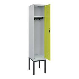 C+P Spind Classic PLUS, Gestell, 1 Abteil, 2120x400x500mm, 7035/0024 Verschluss Zylinderschloss 4 Garderobenhaken ; C + P M&ouml;belsysteme (0800307-12|S10025)