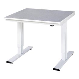 Rau Werktisch adlatus 300 elektrisch höhenverstellbar Linoleum-/Universal-Platte 1000 mm x 1000 mm (08-WT-100-100-L)
