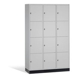 C+P Schließfachschrank Intro, 12 Fächer, H1950xB1220xT500mm Front Lichtgrau Korpus Lichtgrau ; C + P Möbelsysteme (8470-302|S10011)