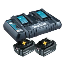 Makita Power Source Kit Li 18V 2x 6Ah Akkus + Doppelladeger&auml;t (199484-8)