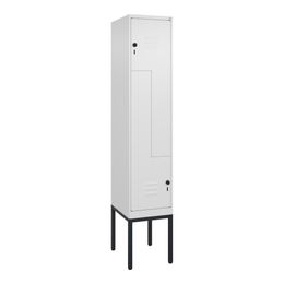 C+P Z-Spind Classic PLUS, Gestell, 2 F&auml;cher, 2120x400x500mm, 9016/9016 Verschluss Sicherheits-Drehriegel ; C + P M&ouml;belsysteme (0800337-122|S10014)