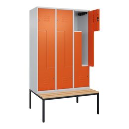 C+P Z-Spind Classic PLUS, Bank, 6 F&auml;cher, 2120x1200x815mm, 7035/2004 Verschluss Zylinderschloss Sitzbanktyp untergebaut Material Sitzfl&auml;che Buche-Hart (0800537-326|S10061)