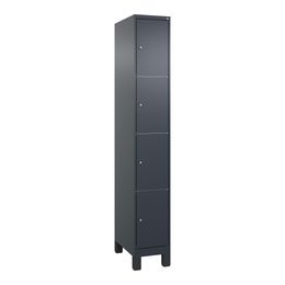 C+P Schlie&szlig;fachschrank Classic PLUS, F&uuml;&szlig;e, 1 Abteil, 1950x300x500mm, 7016/7016 Innenh&ouml;he Gefach oben (oberes 453 mm Front RAL 7016 Anthrazitgrau ; C + (080010-104|S10015)