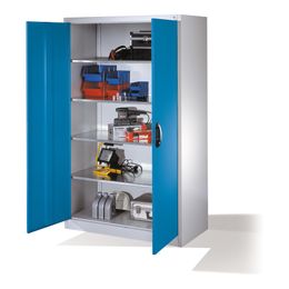 C+P Werkzeugschrank mit Drehtüren, innen 4 Böden, H1950xB1200xT600mm Front Lichtblau Korpus Lichtgrau ; C + P Möbelsysteme (8932-00|S10601)