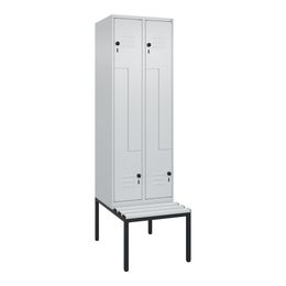 C+P Z-Spind Classic PLUS, Bank, 4 Fächer, 2120x600x815mm, 7035/7035 Verschluss Sicherheits-Drehriegel Sitzbanktyp untergebaut Material Sitzfläche Kuns (0800537-204|S10039)