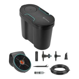 Gardena AquaBloom Solar-Bewässerung Set inkl. Wasserreservoir aus Kunststoff mit Solarpanel und Bewässerungscomputer für Balkon- oder Terrassenpflanzen ohne Wasseranschluss - 13301-20)