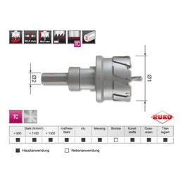 Ruko Hartmetall Mehrbereichslochs&auml;ge MBL &Oslash; 53 mm (113053)