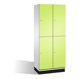 C+P Doppelstockspind Cambio auf Sockel, 4 F&auml;cher, H1950xB800xT525mm Front Viridingr&uuml;n Korpus Lichtgrau ; C + P M&ouml;belsysteme (45101-22|S10021)