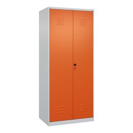 C+P Schwarz-Wei&szlig;-Spind Classic PLUS, 2 Abteile, 1850x800x500mm, 7035/2004 Verschluss Sicherheits-Drehriegel ; C + P M&ouml;belsysteme (080002-22|S10030)