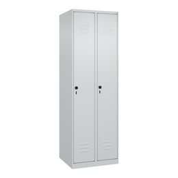 C+P Spind Classic PLUS, 2 Abteile, 1850x600x500mm, 7035/7035 Verschluss Sicherheits-Drehriegel 3 Garderobenhaken ; C + P M&ouml;belsysteme (080000-20|S10000)