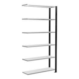 SCHULTE LAGERTECHNIK Schulte Anbauregal B&uuml;ro-Steckregal MULTIplus85 2000 x 1000 x 300 mm 6 Fachb&ouml;den Kreuzstrebe schwarz/RAL 7035 lichtgrau ohne Anschlagleiste ; Schulte L (36028-S)