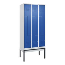 C+P Z-Spind Classic PLUS, Gestell, 6 F&auml;cher, 2120x900x500mm, 7035/5010 Verschluss Zylinderschloss ; C + P M&ouml;belsysteme (0800337-306|S10018)