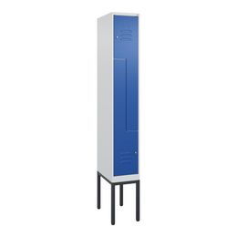 C+P Z-Spind Classic PLUS, Gestell, 2 F&auml;cher, 2120x300x500mm, 7035/5010 Verschluss Zylinderschloss ; C + P M&ouml;belsysteme (0800337-102|S10018)