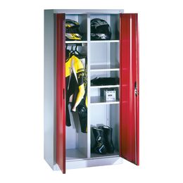 C+P Akten-Garderobenschrank Acurado mit Dreht&uuml;ren, H1950xB930xT500mm Front Rubinrot Korpus Lichtgrau ; C + P M&ouml;belsysteme (9280-30|S10216)
