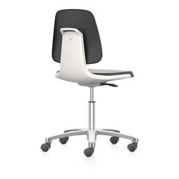 bimos Arbeitsstuhl Labsit mit Rollen Sitzhöhe 450-650 mm PU-Schaum Sitzschale weiß (9123-2000-3403-521)