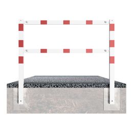 Schake Wegesperren 2,50m + Knieholm, wei&szlig;, beschichtet, + rot reflektierenden Leuchtstreifen (416_25B)