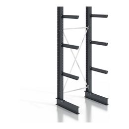 STIER Kragarmregal schraubbar einseitig 1 Feld mit 3 Ebenen 1280x2530x400mm (906811)