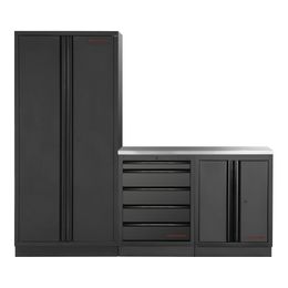 Kraftwerk Mobilio 3er Kombi Hochschrank 2 Edelstahl (3964K-BLK-012-IX)