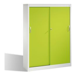 C+P Akten-Sideboard Acurado mit Schiebet&uuml;ren, 4 Ordnerh&ouml;hen, H1600xB1200xT400mm Front Viridingr&uuml;n Korpus Lichtgrau ; C + P M&ouml;belsysteme (2048-1200|S10036)