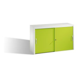 C+P Akten-Sideboard Acurado mit Schiebetüren, 2 x 2 Ordnerhöhen, H720xB1200xT400mm Front Viridingrün Korpus Lichtgrau ; C + P Möbelsysteme (5723-00|S10344)