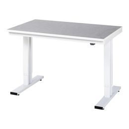 Rau Werktisch adlatus 300 elektrisch höhenverstellbar Linoleum-/Universal-Platte 1250 mm x 800 mm (08-WT-125-080-L)