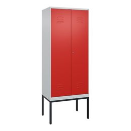 C+P PSA Doppel-Spind Classic PLUS, Gestell, 2 Abteile, 2120x800x500mm, 7035/3020 Verschluss Zylinderschloss ; C + P M&ouml;belsysteme (0800327-22P|S10017)