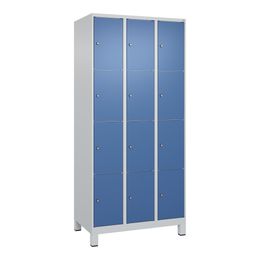 C+P Schlie&szlig;fachschrank Classic PLUS, F&uuml;&szlig;e, 3 Abteile, 1950x900x500mm, 7035/5023 Innenh&ouml;he Gefach oben (oberes 453 mm Front RAL 5023 Fernblau ; C + P M (080010-304|S10005)