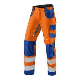 K&Uuml;BLER WORKWEAR K&uuml;bler PSA Reflectiq Hose 2407 warnorange/kbl.blau 62 ; K&uuml;bler Workwear (24078343-3746-62)