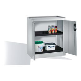 C+P Umwelt-Beistellschrank mit Dreht&uuml;ren, 2 Polyethylen-Wannen, H1020xB930xT500mm Front Lichtgrau Korpus Lichtgrau ; C + P M&ouml;belsysteme (8821-316|S10079)