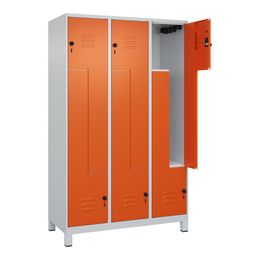 C+P Z-Spind, Classic PLUS, F&uuml;&szlig;e, 6 F&auml;cher, 1950x1200x500mm, 7035/2004 Verschluss Sicherheits-Drehriegel ; C + P M&ouml;belsysteme (080013-326|S10030)