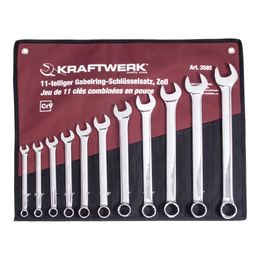 Kraftwerk Gabelringschl&uuml;ssel Satz 3/8"-1" 11-tlg. (3585R)
