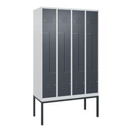 C+P Z-Spind Classic PLUS, Gestell, 8 F&auml;cher, 2120x1200x500mm, 7035/7016 Verschluss Zylinderschloss ; C + P M&ouml;belsysteme (0800337-408|S10023)