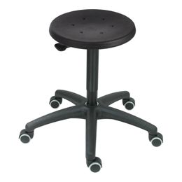 STIER Arbeitshocker mit Rollen Sitzhöhe 420-610 mm PU-Sitz (904694)