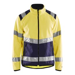BLAKLÄDER Blakläder Warnschutz-Softshell-Jacke, gelb / marineblau, Unisex-Größe: 2XL (487725163389XXL)