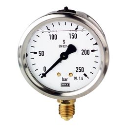 Riegler Glyzerinmanometer, CrNi-Stahl, G 1/4 unten, 0 - 60,0 bar, &Atilde;&tilde; 63 (711-C)