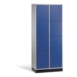 C+P Schließfachschrank Intro, 8 Fächer, H1950xB820xT500mm Front Enzianblau Korpus Lichtgrau ; C + P Möbelsysteme (8470-202|S10008)