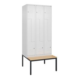 C+P Z-Spind Classic PLUS, Bank, 6 F&auml;cher, 2120x900x815mm, 9016/9016 Verschluss Zylinderschloss Sitzbanktyp untergebaut Material Sitzfl&auml;che Buche-Harth (0800537-306|S10029)