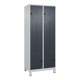 C+P Z-Spind, Classic PLUS, F&uuml;&szlig;e, 4 F&auml;cher, 1950x800x500mm, 7035/7016 Verschluss Sicherheits-Drehriegel ; C + P M&ouml;belsysteme (080013-224|S10008)
