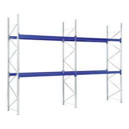Bito Paletten-Komplettregal-Set P2 mit 2 Ebenen H4500xT1100xL22700 mm 1000 kg, unmontiert enzianblau (42491)