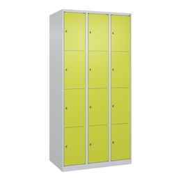 C+P Schlie&szlig;fachschrank Classic PLUS, 3 Abteile, 1850x900x500mm, 7035/0024 Innenh&ouml;he Gefach oben (oberes 453 mm Front 1108060 RDS Viridingr&uuml;n ; C + P M (080000-304|S10009)