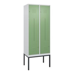 C+P Z-Spind Classic PLUS, Gestell, 4 F&auml;cher, 2120x800x500mm, 7035/6011 Verschluss Zylinderschloss ; C + P M&ouml;belsysteme (0800337-224|S10021)