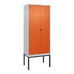 C+P PSA Doppel-Spind Classic PLUS, Gestell, 2 Abteile, 2120x800x500mm, 7035/2004 Verschluss Sicherheits-Drehriegel ; C + P M&ouml;belsysteme (0800327-22P|S10045)